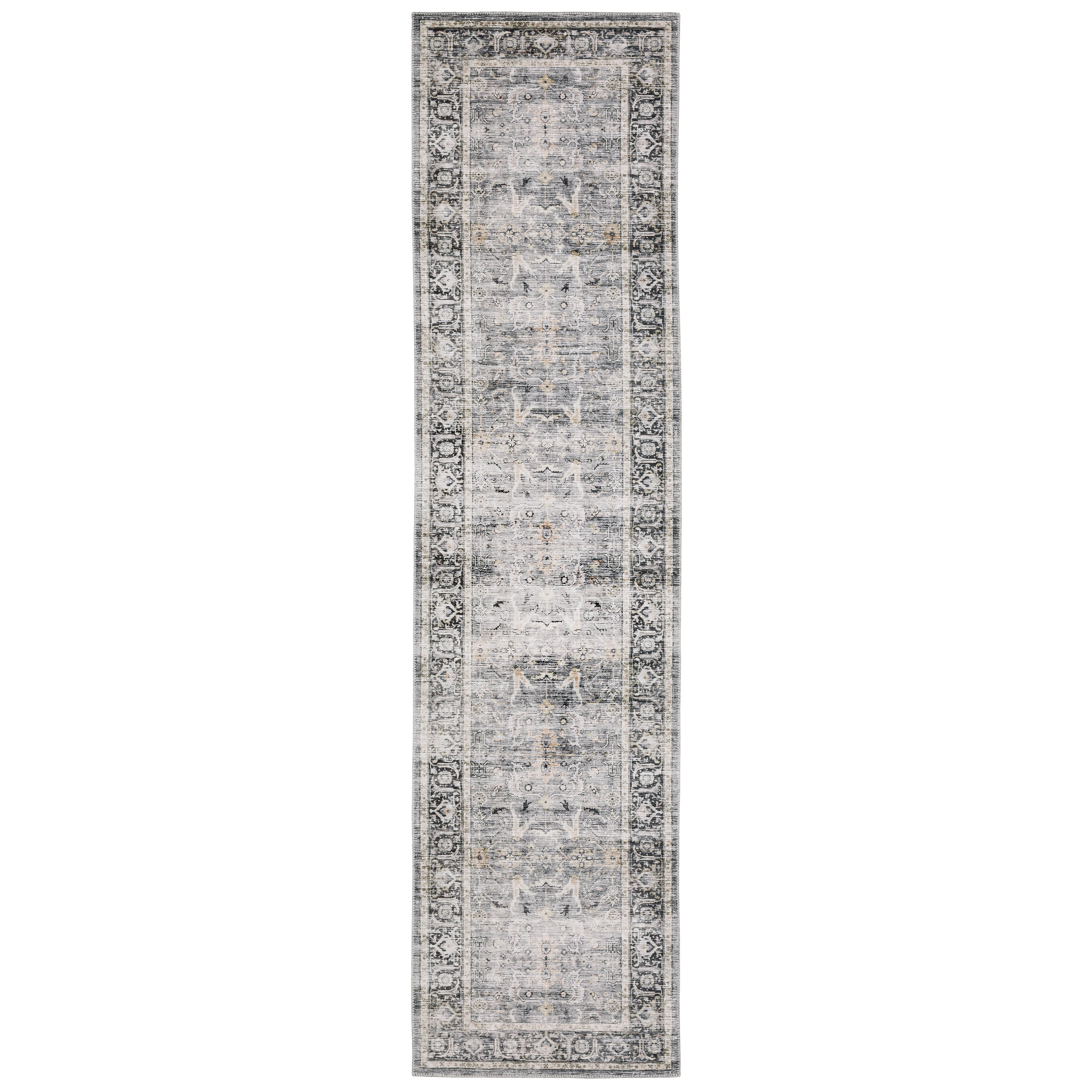 Avalon Home Celeste Washable Bordered Oriental Charcoal/ Grey Indoor Area Rug - Walmart.com