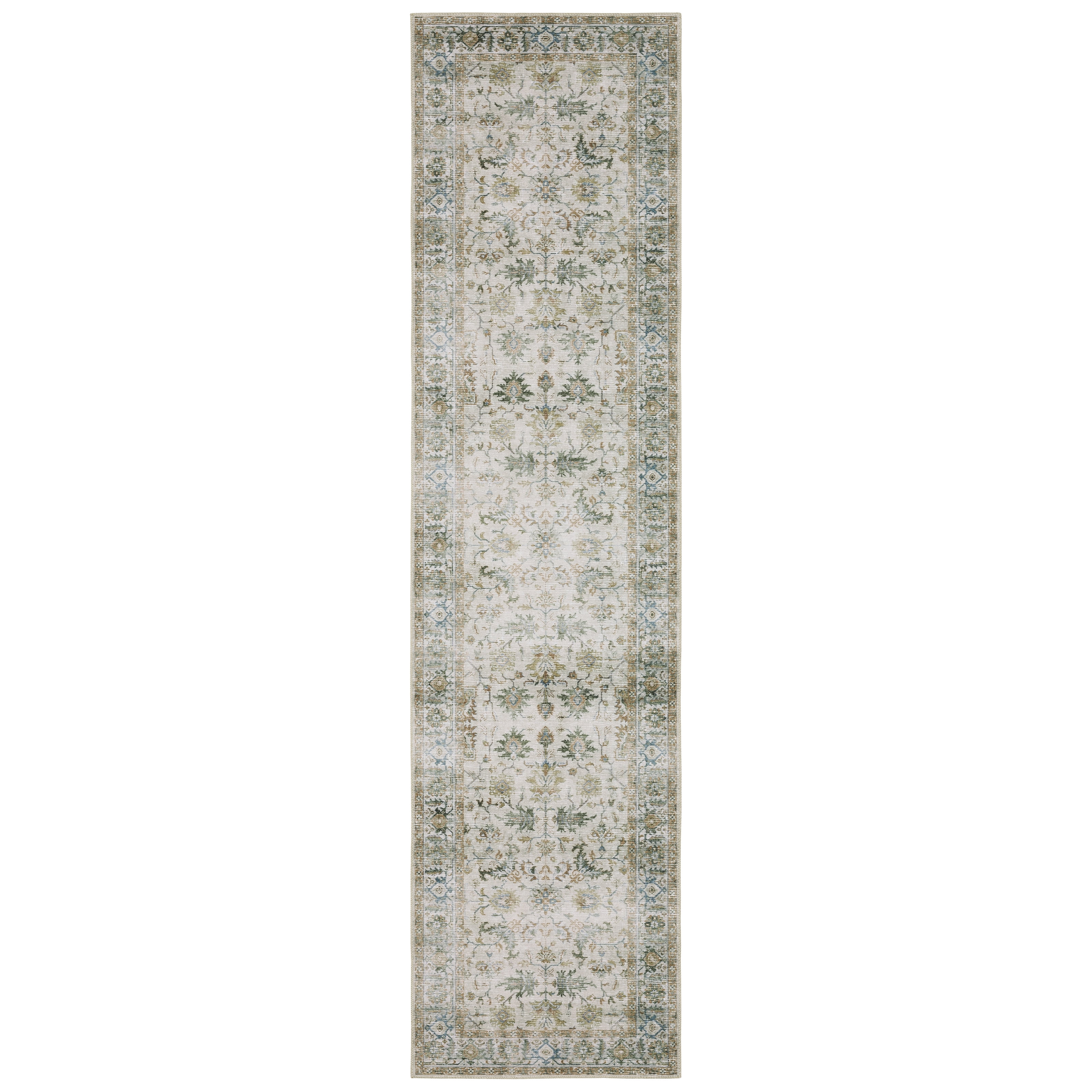 Avalon Celeste Washable Vintage Oriental Ivory/Multi Rug - Walmart.com