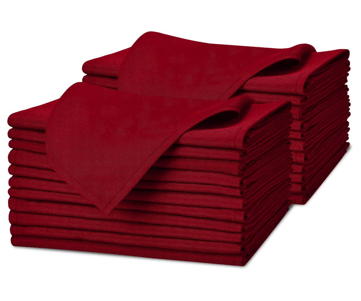 Avalon Kitchen Cloth Napkins Pack of 24 - Red Napkin 17x17 Inches Linen ...