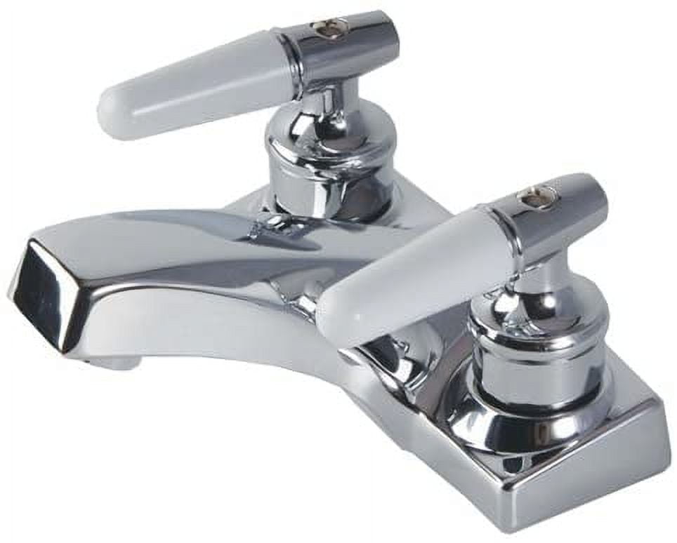 Avalon Kitchen and Bathroom Faucet 4" White Lever Handle with Pop-up ...