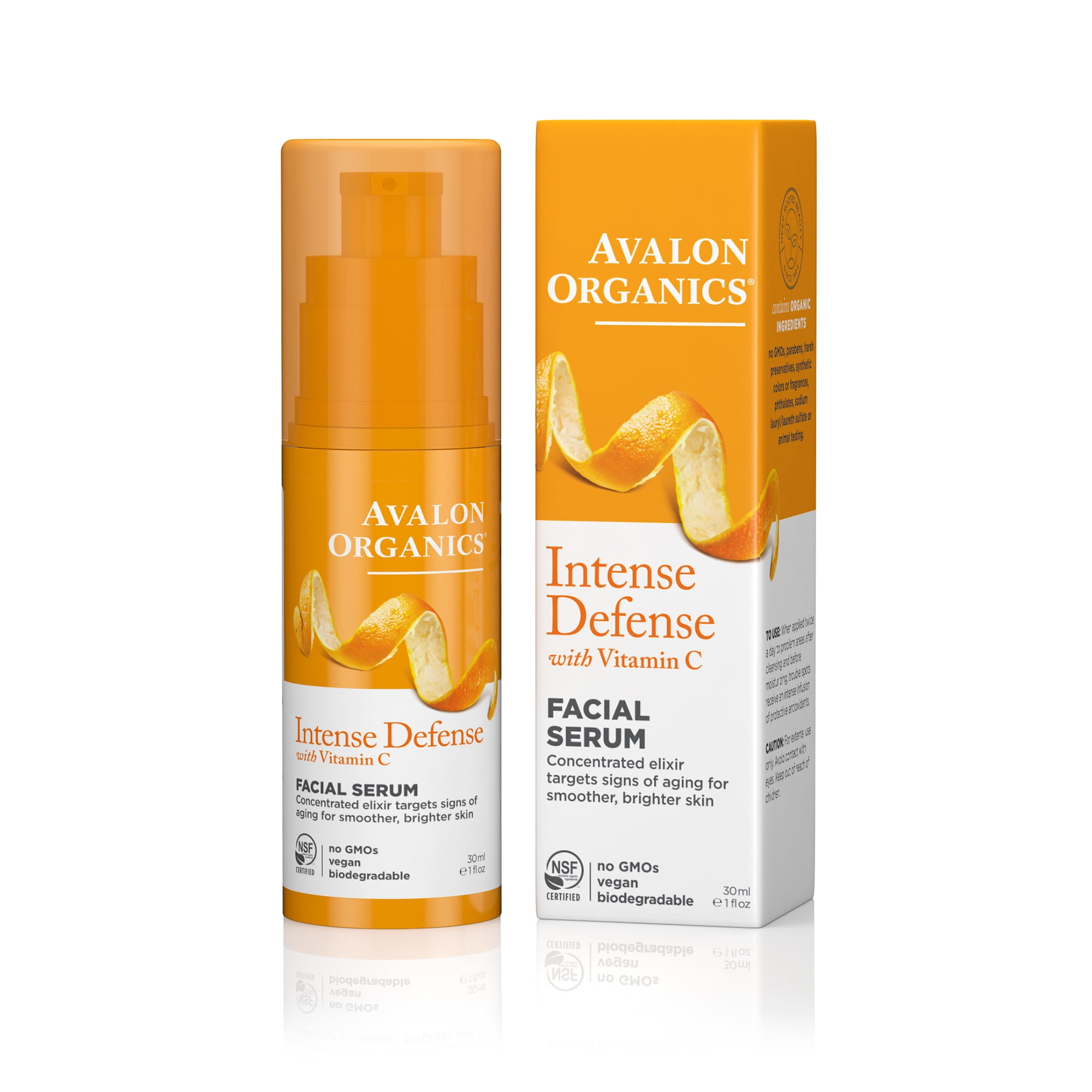 Avalon Organics Intense Defense Facial Serum, Wrinkle Therapy, Cruelty ...
