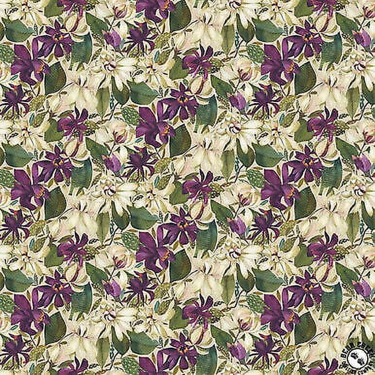 Avalon Packed Floral Beige Cotton Fabric by Northcott by the Yard ...