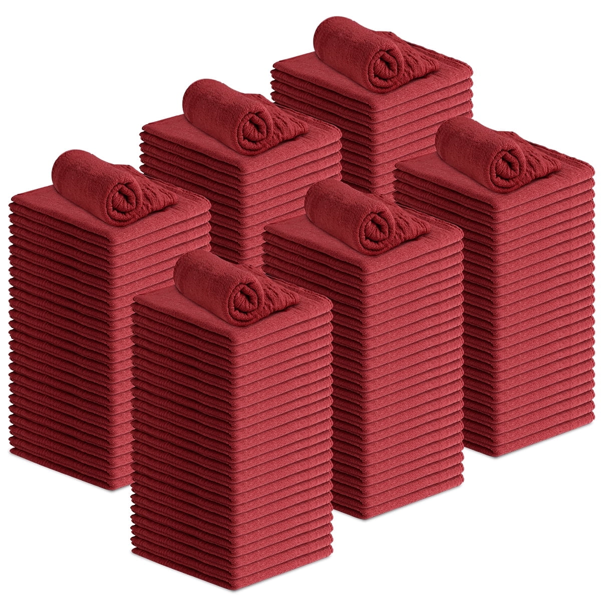 Avalon Red Shop Towels, Pack of 150, 12x14 Inches, Reusable & Absorbent ...