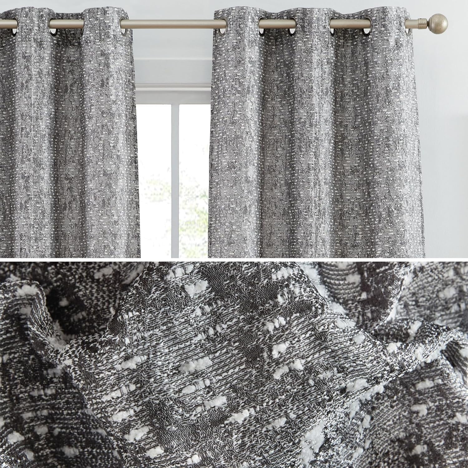 Avalon Slub Texture - Privacy Curtains with Grommet Lightweight Window ...