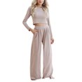 Avamo Women 2 Piece Outfits Lounge Set Long Sleeve Cropped Top +Wide ... Avamo Women 2 Piece Outfits Lounge Set Long Sleeve Cropped Top +Wide ...
