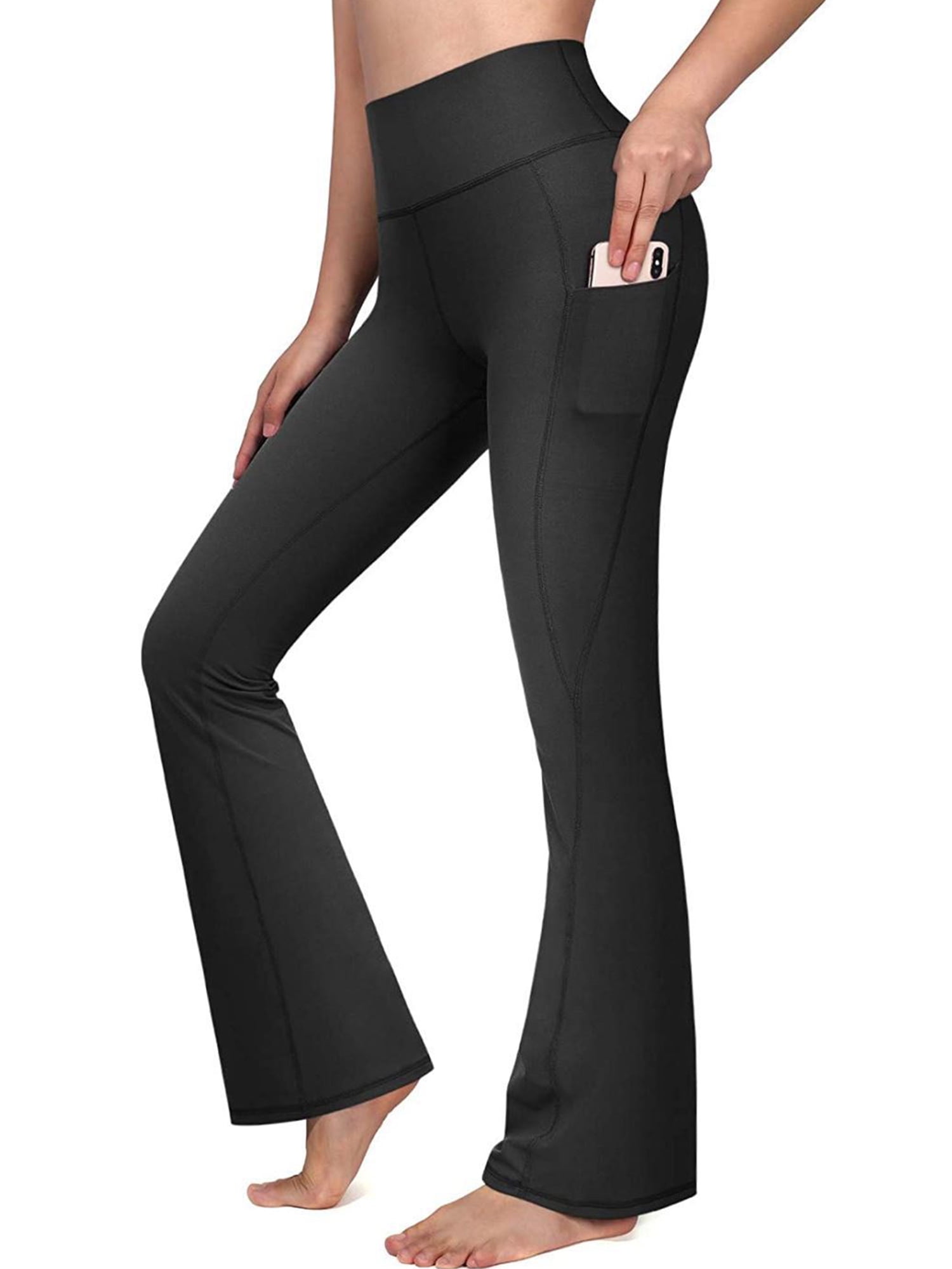 Avamo Women Stretch Workout Legging Bootcut Yoga Flare Pant with Pocket ...