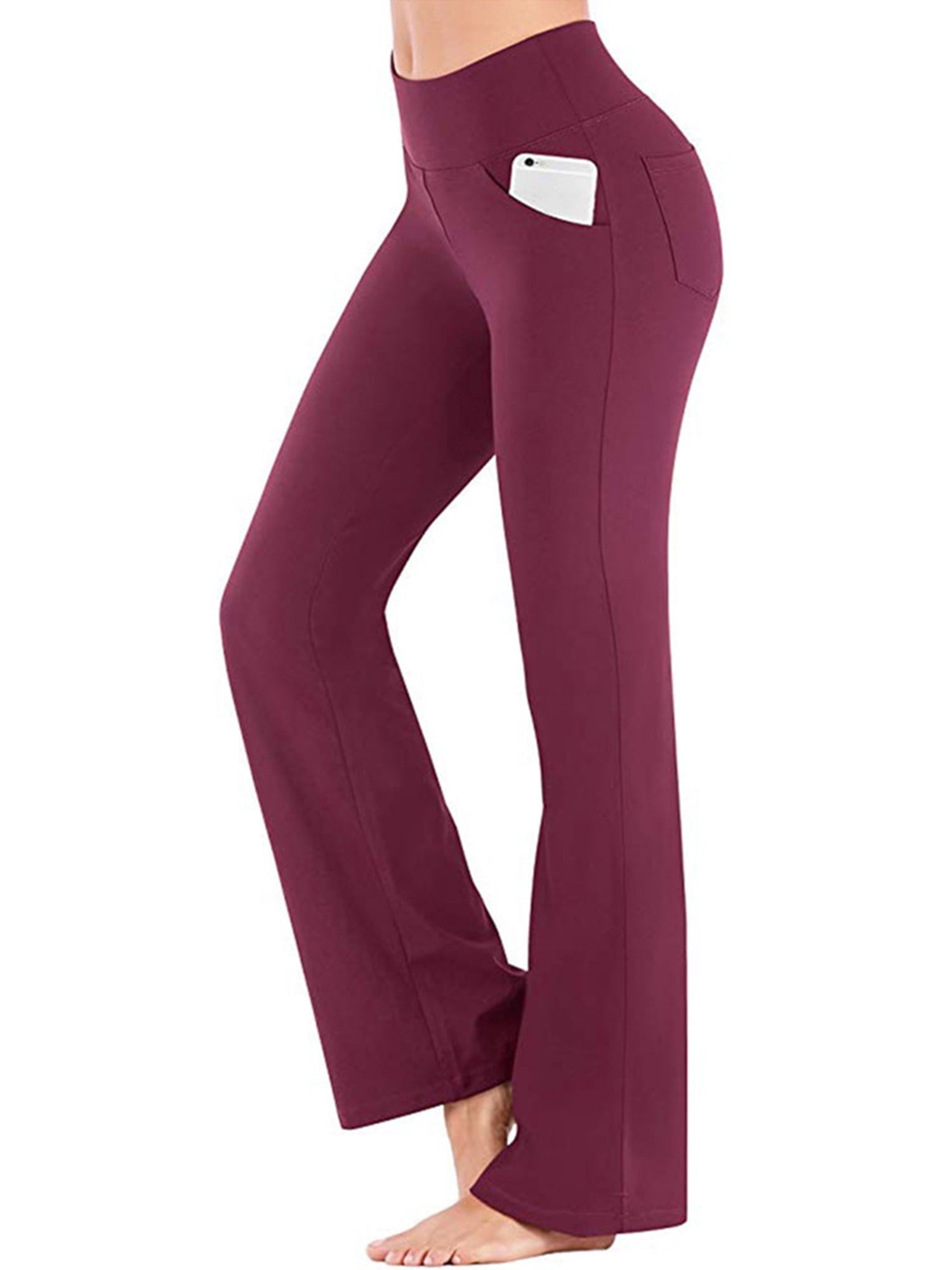 Avamo Women's Bootcut Yoga Pants with Pockets Moisture-Wicking High ...