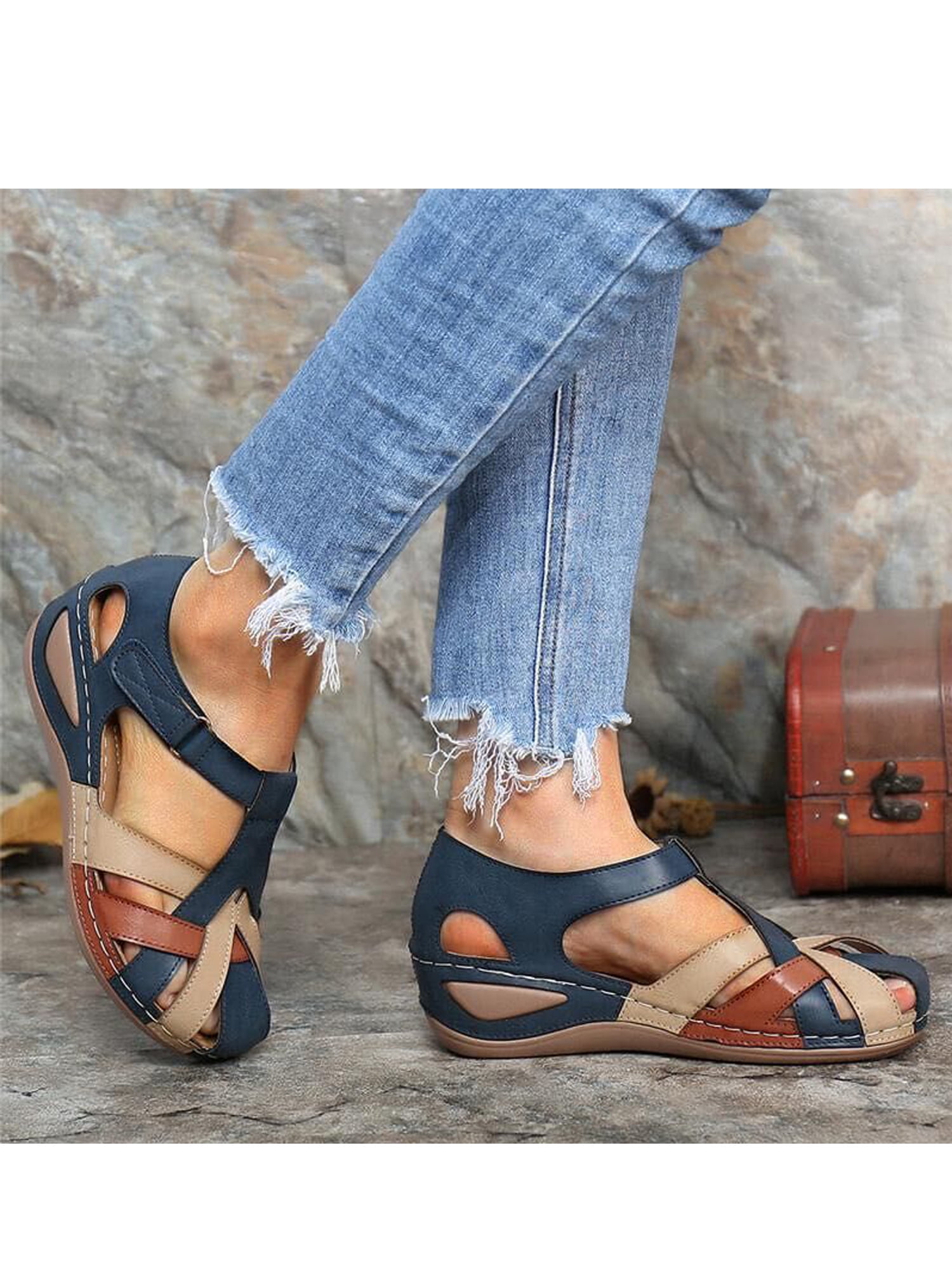 Avamo Womens Summer Sandals Beach Gladiator Sandals Bohemia Flip-Flop ...