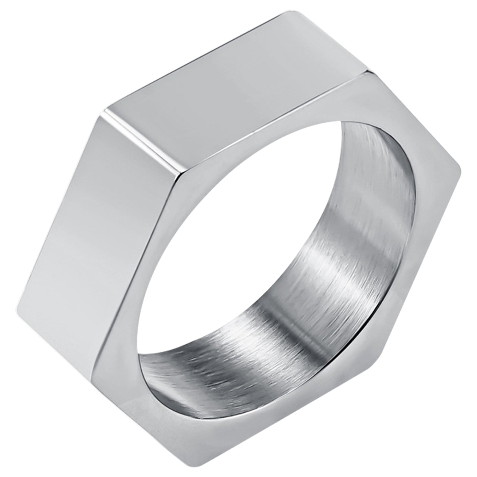 Avaner Hexagon Geometric Ring for Men,Stainless Steel Jewelry Hexagon ...