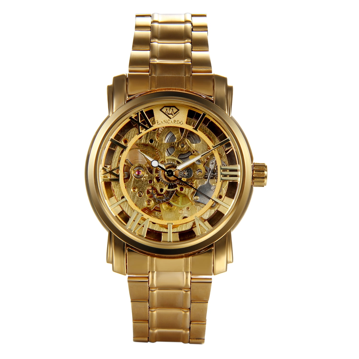 Avaner Mechanical Watch for Men, Roman Numeral Dial Stainless Steel ...