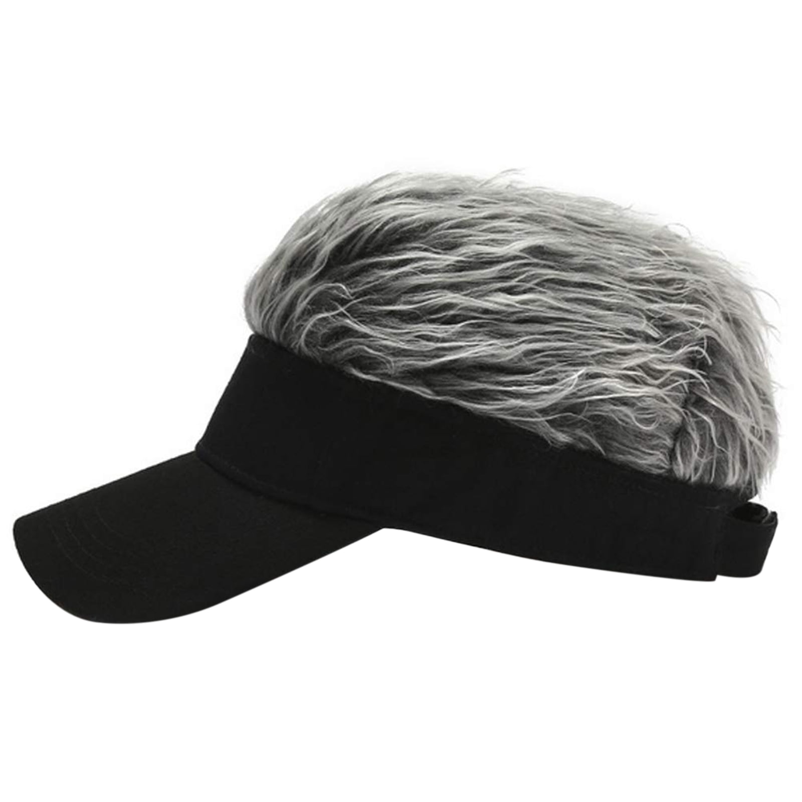 Avaner Mens Visor with Hair Fake Hat with Hair for Men Funny Golf Hats ...
