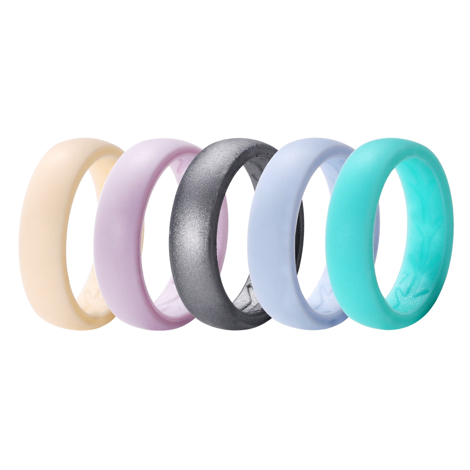 Avaner Silicone Wedding Ring for Women: 5 Pack 5.4mm Width Breathable ...