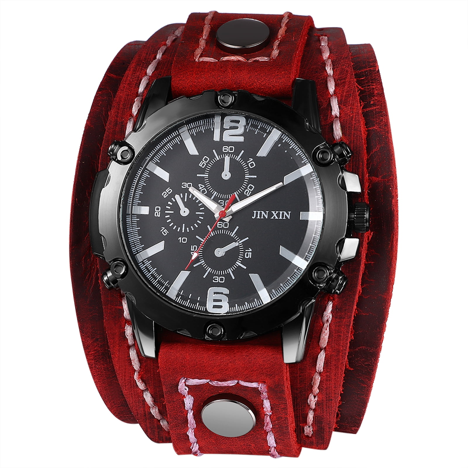 Avaner Steampunk Analog Quartz Watch: Multi-layer Leather Strap Watch ...