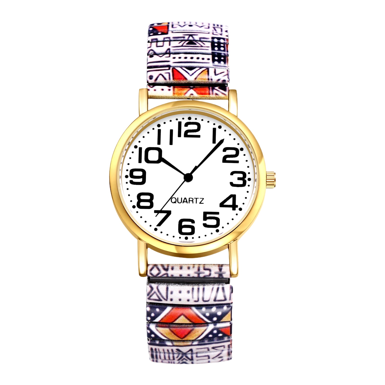 Avaner Stretch Band Watch for Women: Bohemia Flower Easy Reader Elastic ...