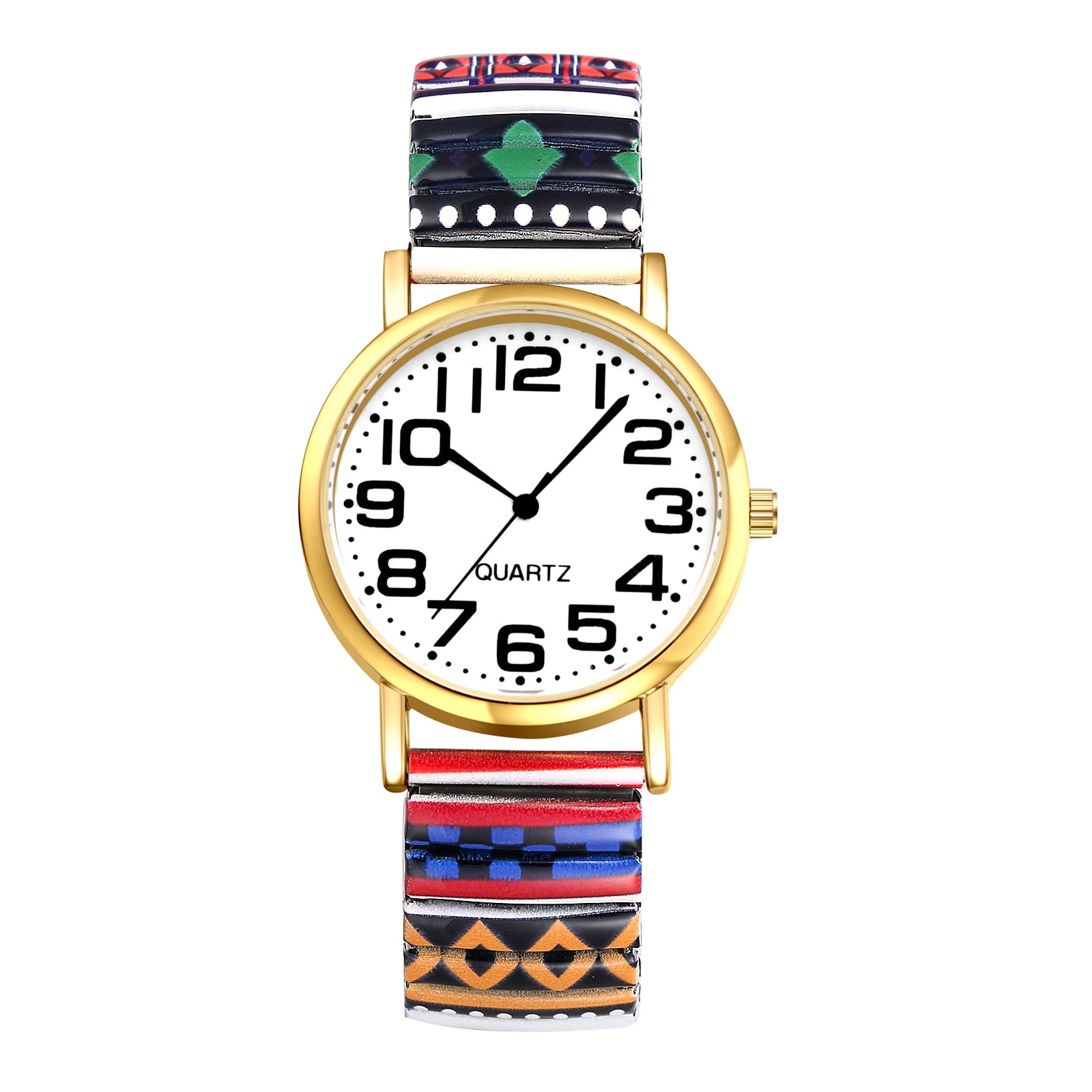 Avaner Stretch Band Watch for Women: Bohemia Flower Easy Reader Elastic ...