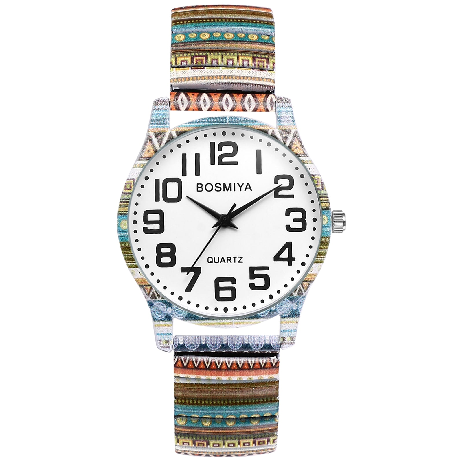 Avaner Stretch Band Watches for Women Bohemia Flower Large Face Big ...
