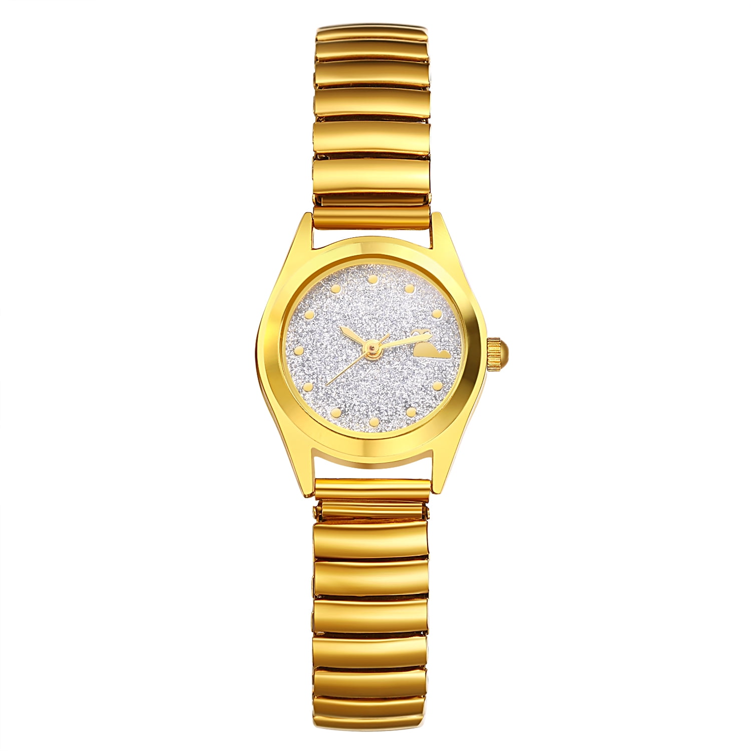 Avaner Stretch Strap Watch for Women:Big Dial Easy Reader Watch Gold ...