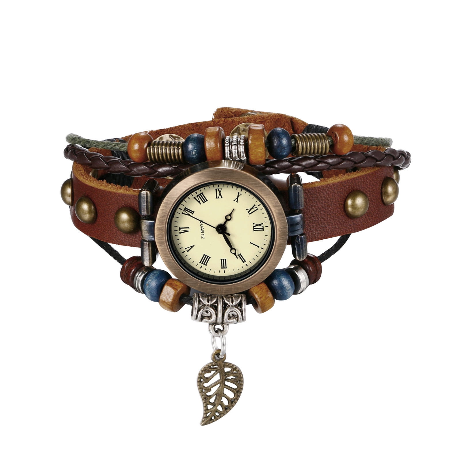 Avaner Women Quartz Bracelet Watch Fashion Weave Wrap Around Leather ...