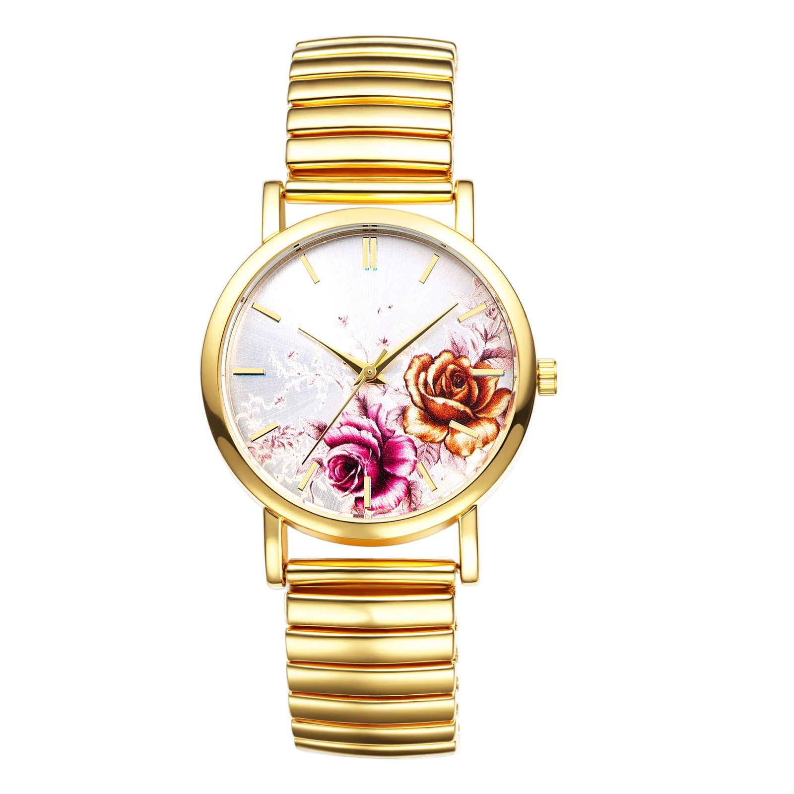 Avaner Women's Adjustable Elastic Watch - Simple Flower Painted Dial ...