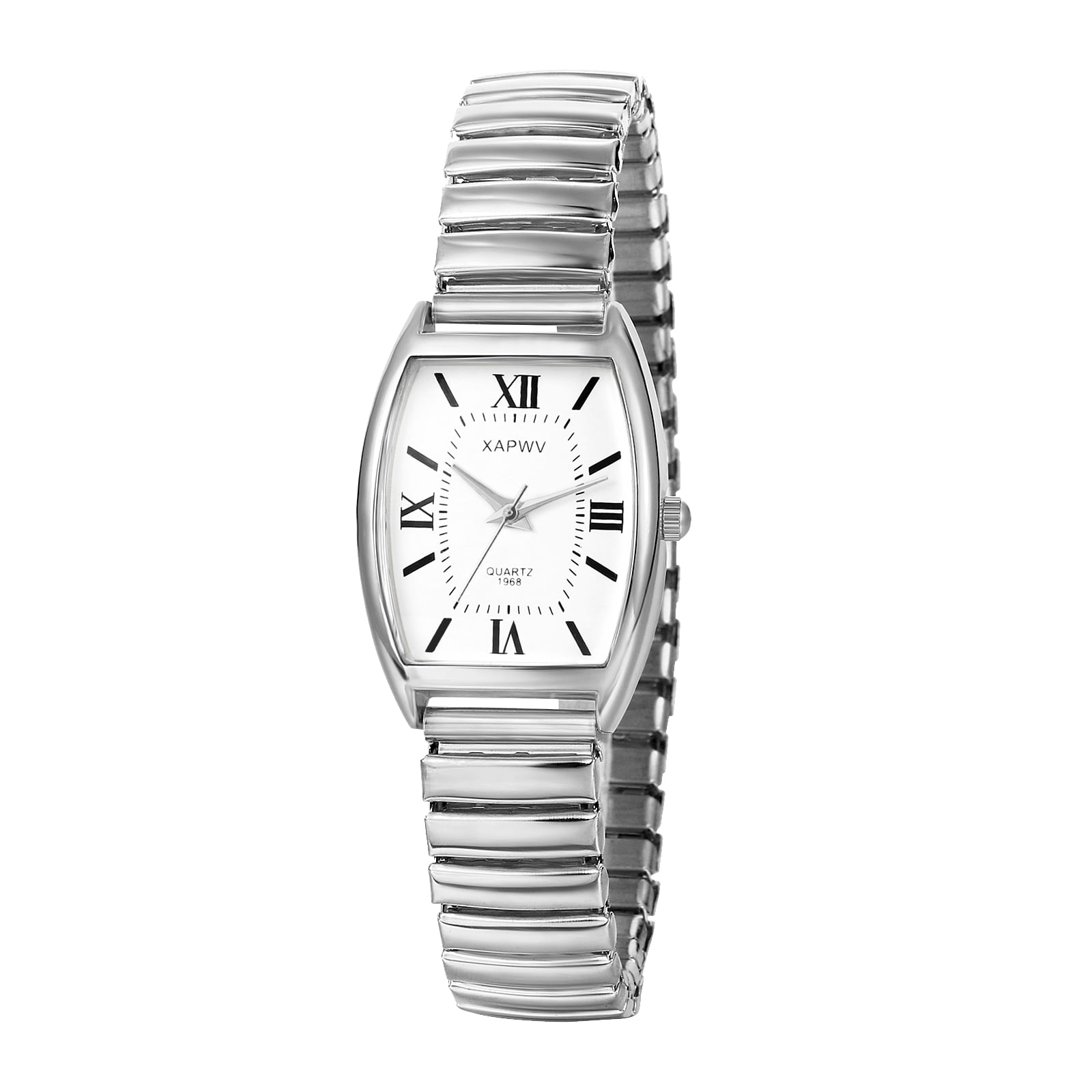 Avaner Women's Big Dial Easy Reader Watch Gold/Silver Tone Elastic ...