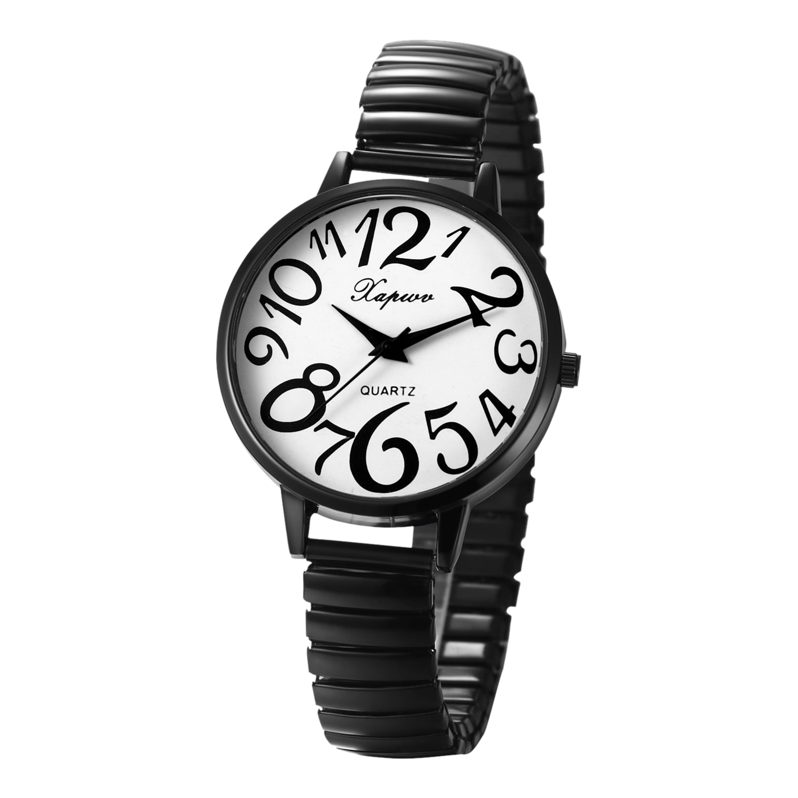 Avaner Women's Elastic Strap Watch: Large Face Big Number Easy Reader ...