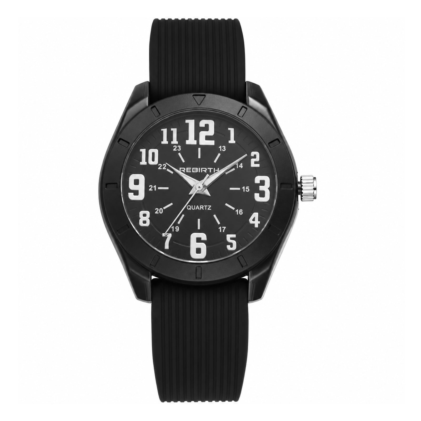 Avaner Women's Round Silicone Watch: Luminous Hands 24-Hour Large ...