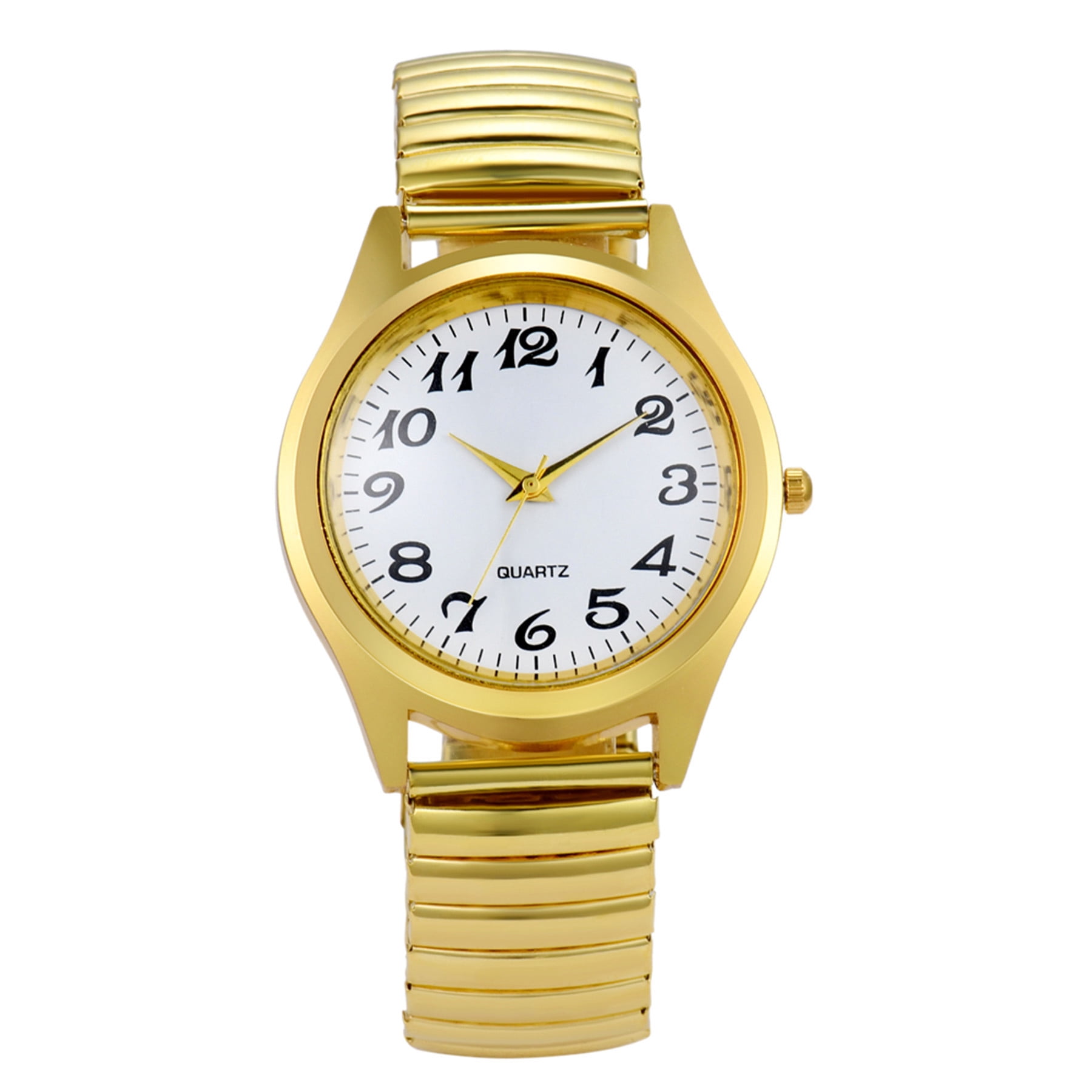 Avaner men's Ultra Thin Easy Reader Watch with Elastic Strap Golden ...