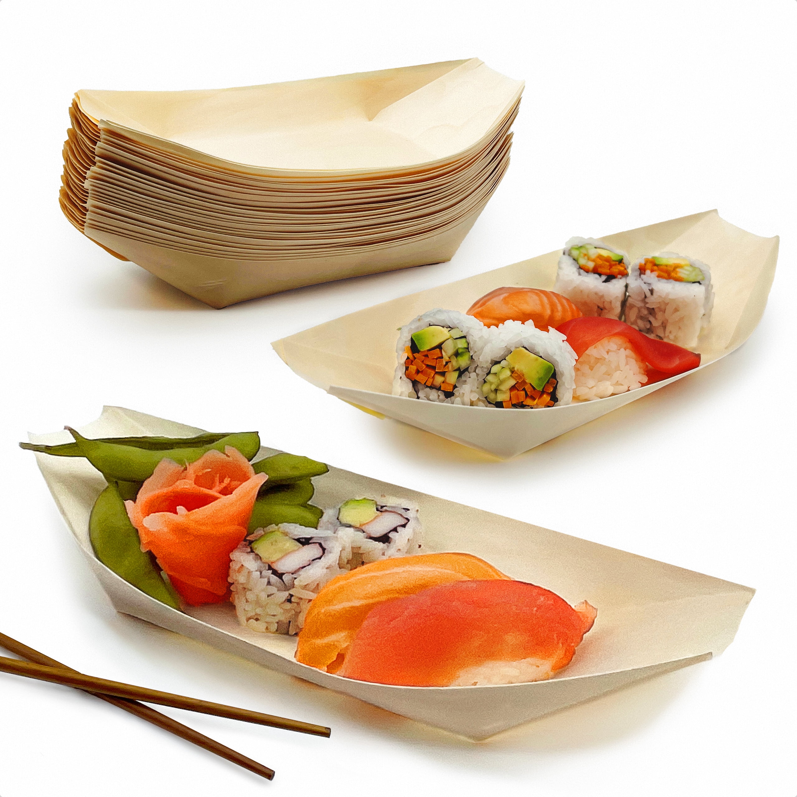 Avant Grub 10" Disposable Wooden Sushi Boat Set - Walmart.com