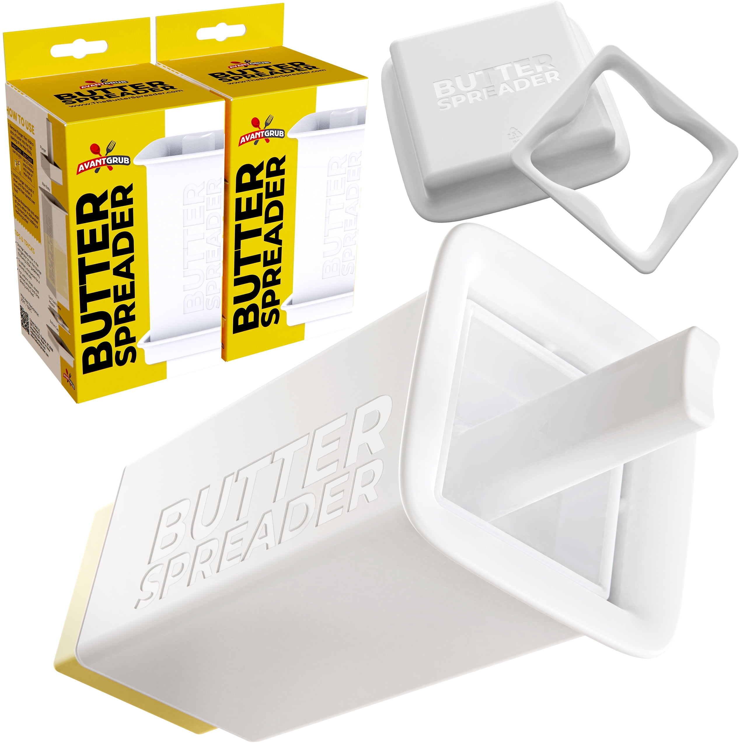 Avant Grub 4" White BPA-Free Plastic Butter Spreader, 2 Pack - Walmart.com