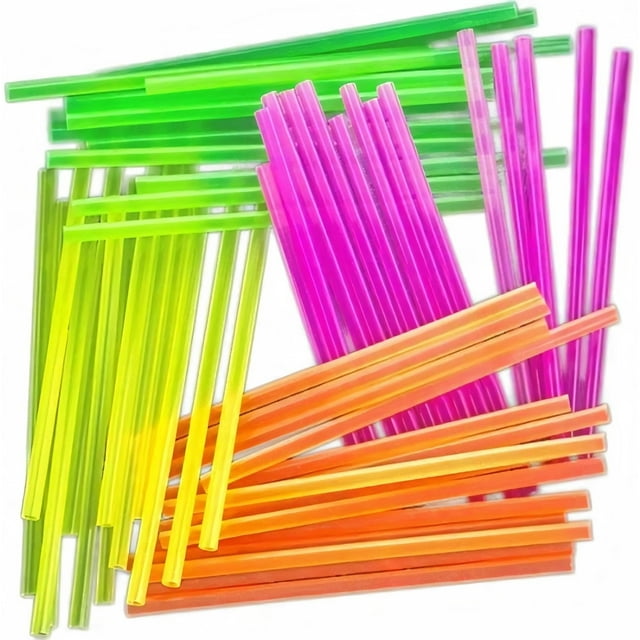Avant Grub 7.75 in. Multi-Color Blacklight Neon Drinking Straws, 300 Pk ...