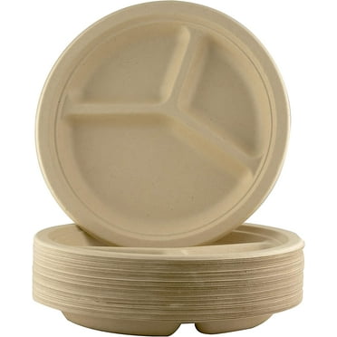 Chinet Classic White Paper Compartment Dinner Plates, 10 3/8”, 32 Count ...