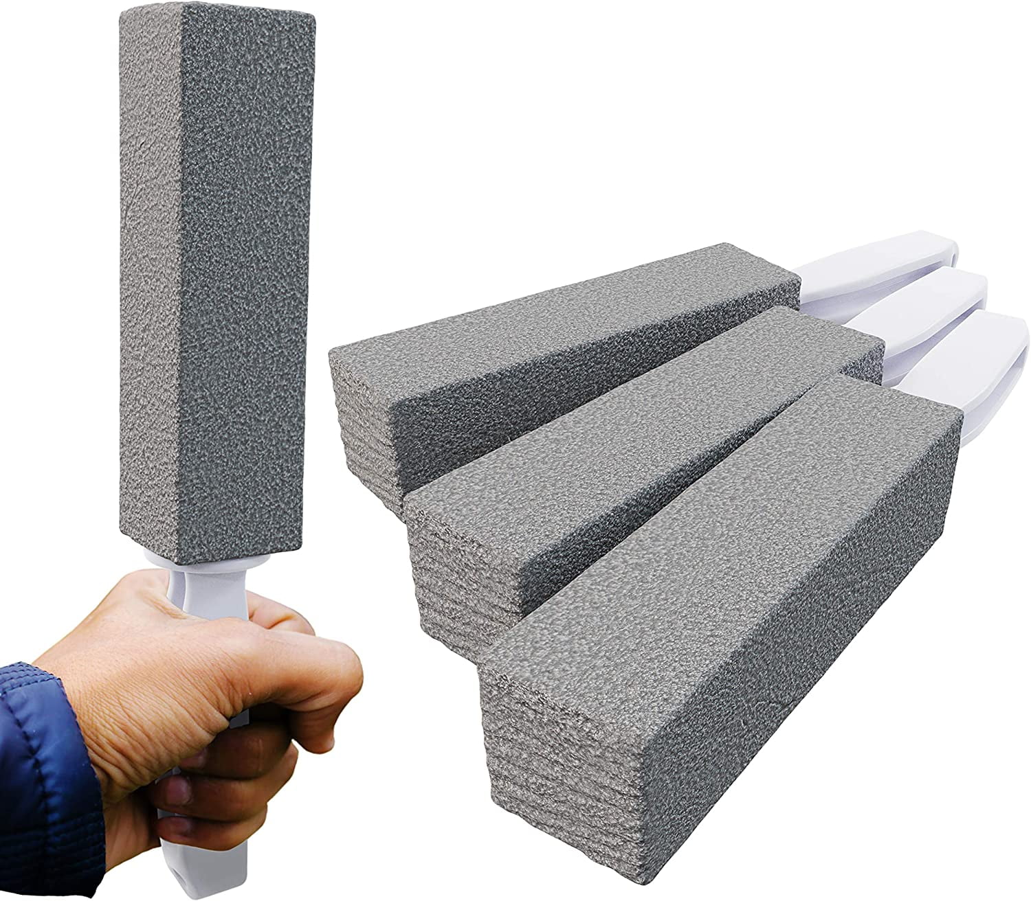 Avant Grub 9"x 1" Gray Pumice Cleaning Block Scrubber with Handle, 4 ...
