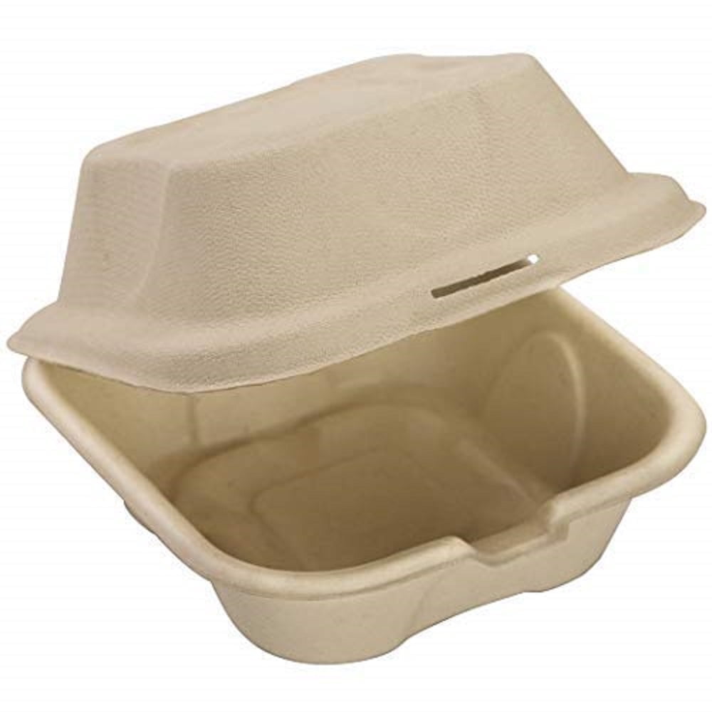 Avant Grub Biodegradable 6x6 Take Out Boxes, 100 Pack, Disposable Carry ...