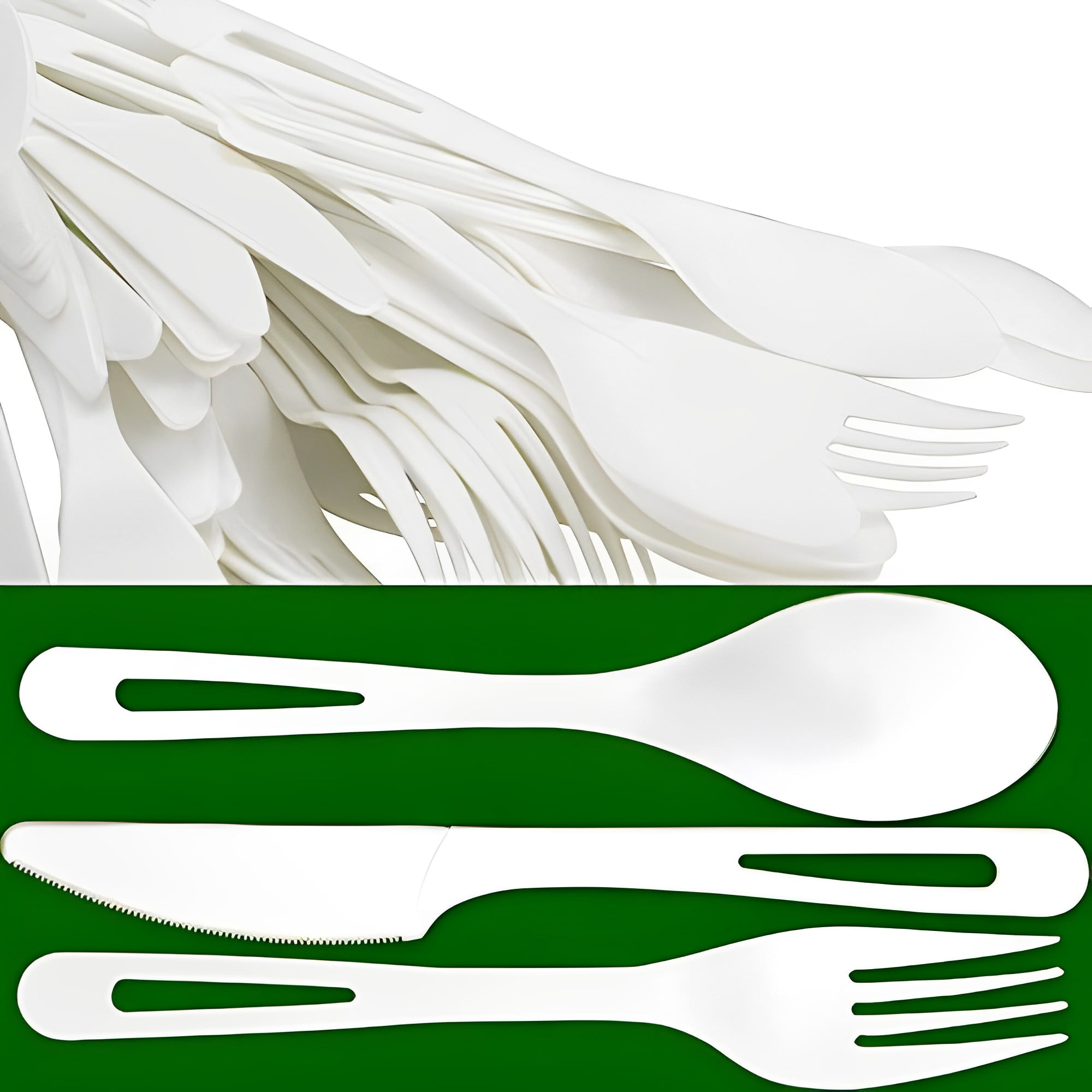 Avant Grub Eco-Safe White Plastic Corn Resin Cutlery Combo Set, 50 ...