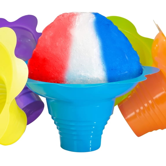 Avant Grub 4 oz Leak-Proof Colorful Flower Plastic Snow Cone Cups, 10 ...