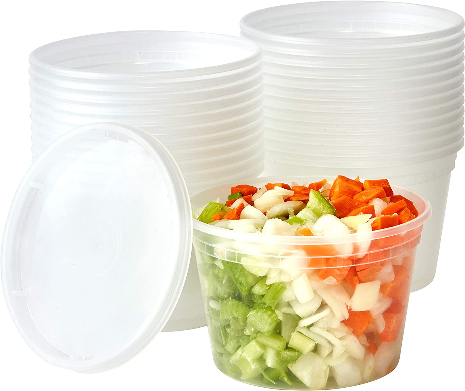 Avant Grub Polypropylene Plastic 16 oz Clear Deli Containers with Lids ...