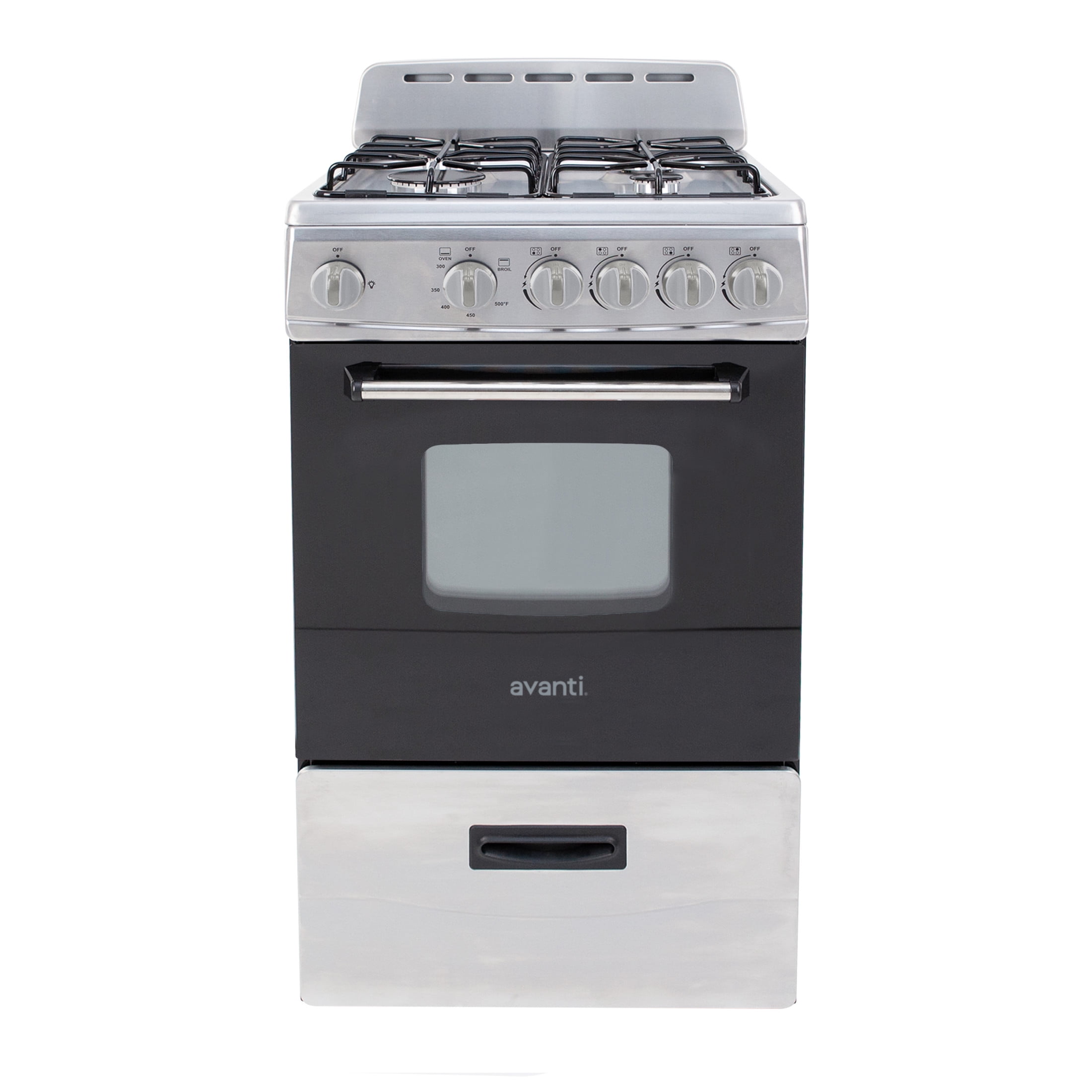 Avanti 20" Single Free Standing Compact Gas Range Stove Oven, Stainless ...