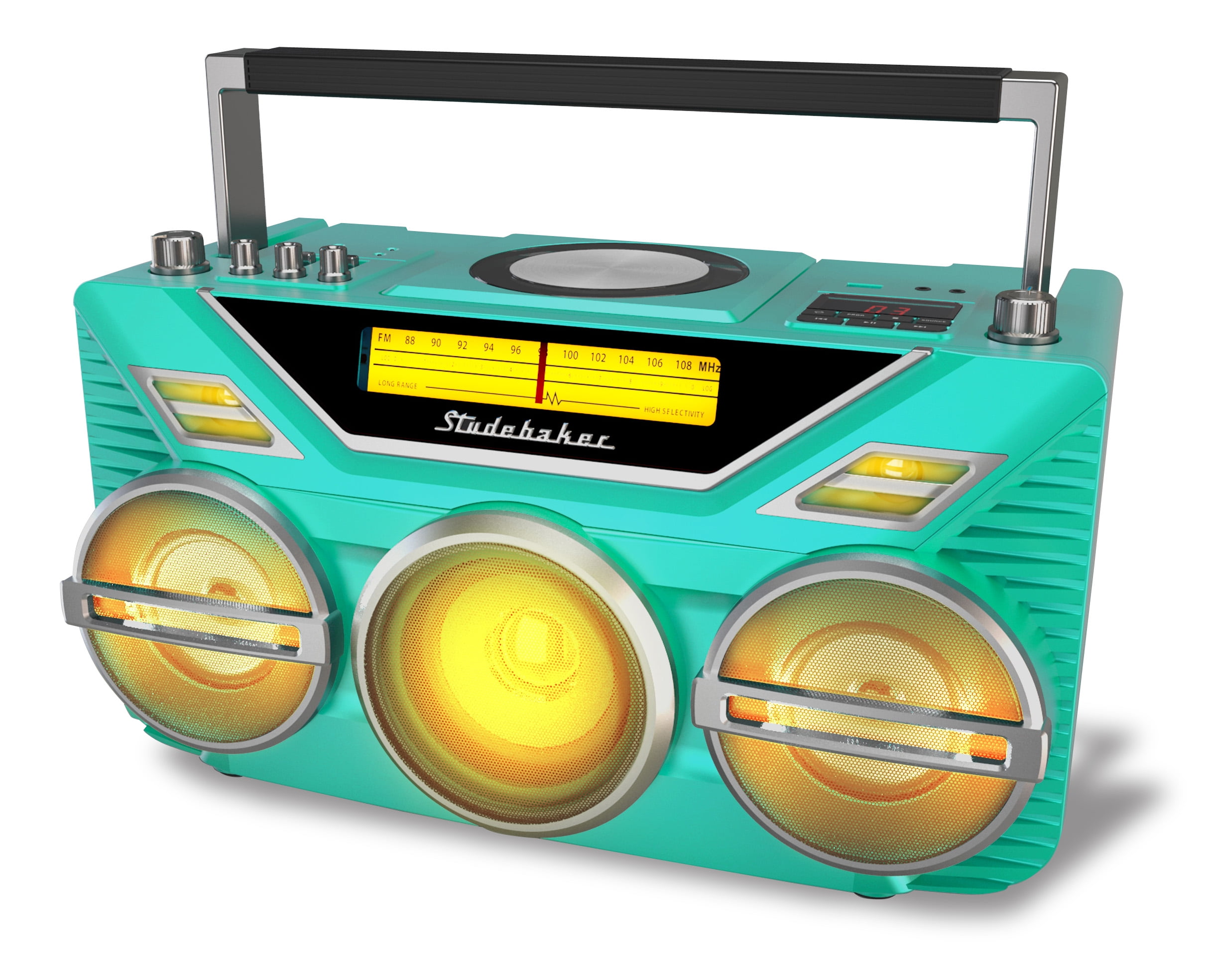 Studebaker Avanti Rechargeable Stereo Boombox with Bluetooth, USB, CD ...