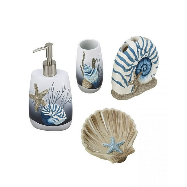 Avanti Linens Avanti Blue Lagoon 4 Pc Bath Accessory Set - Multicolor ...