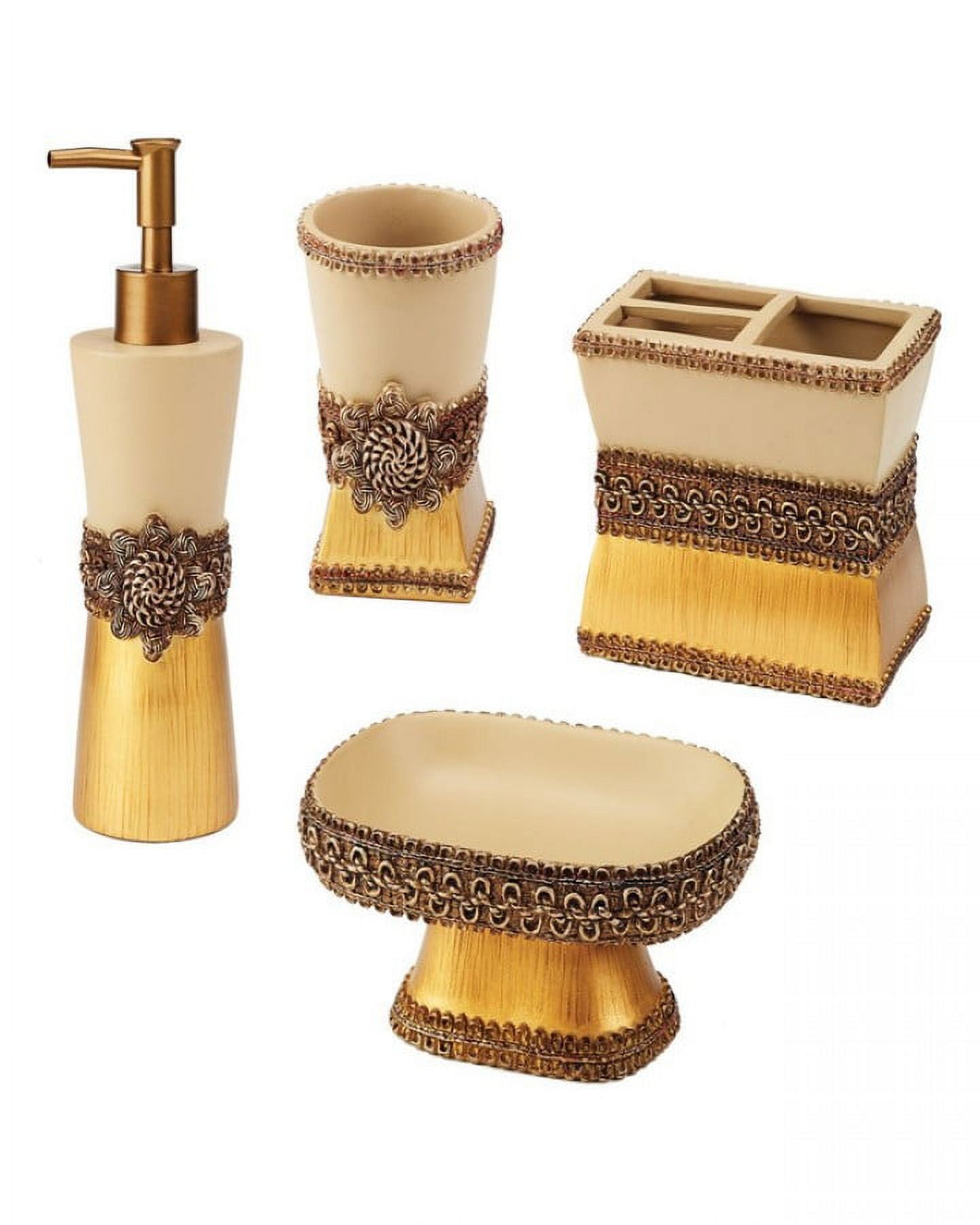 Avanti Linens Braided Medallion 4 Pc Bath Accessory Set - Multicolor ...