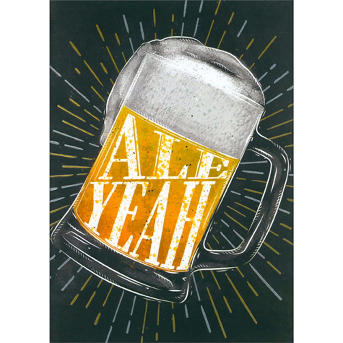 Avanti Press Ale Yeah Mug: Silver and Black Bursts on Black A-Press ...