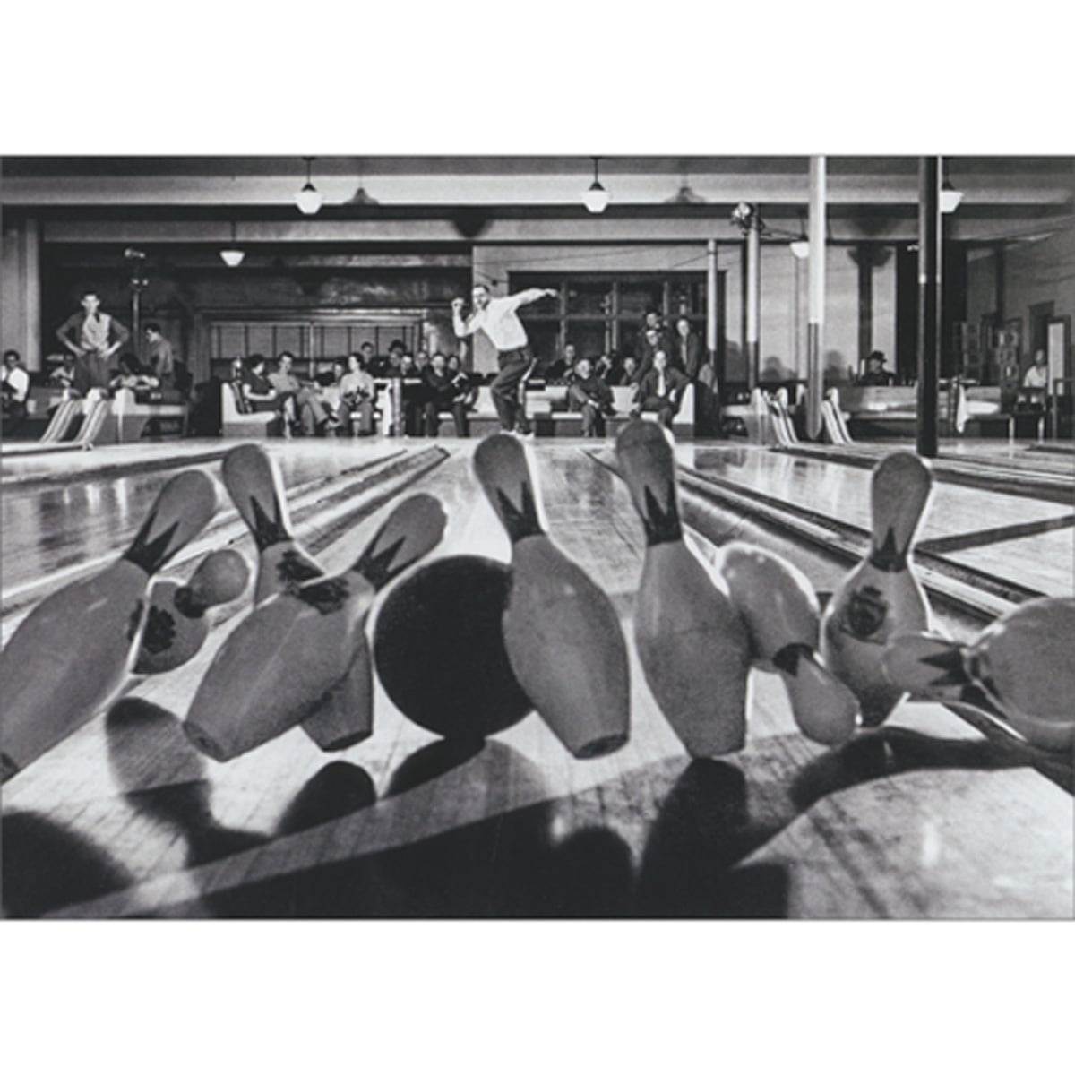Avanti Press Bowling A Strike Black and White Photo from Behind the ...