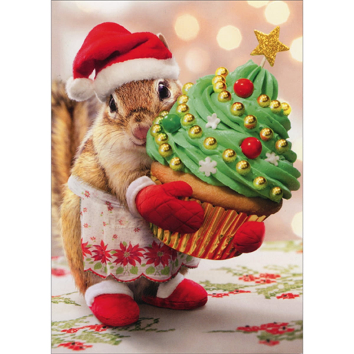 Avanti Press Chipmunk Holding Christmas Tree Cupcake Box of 10 Cute ...