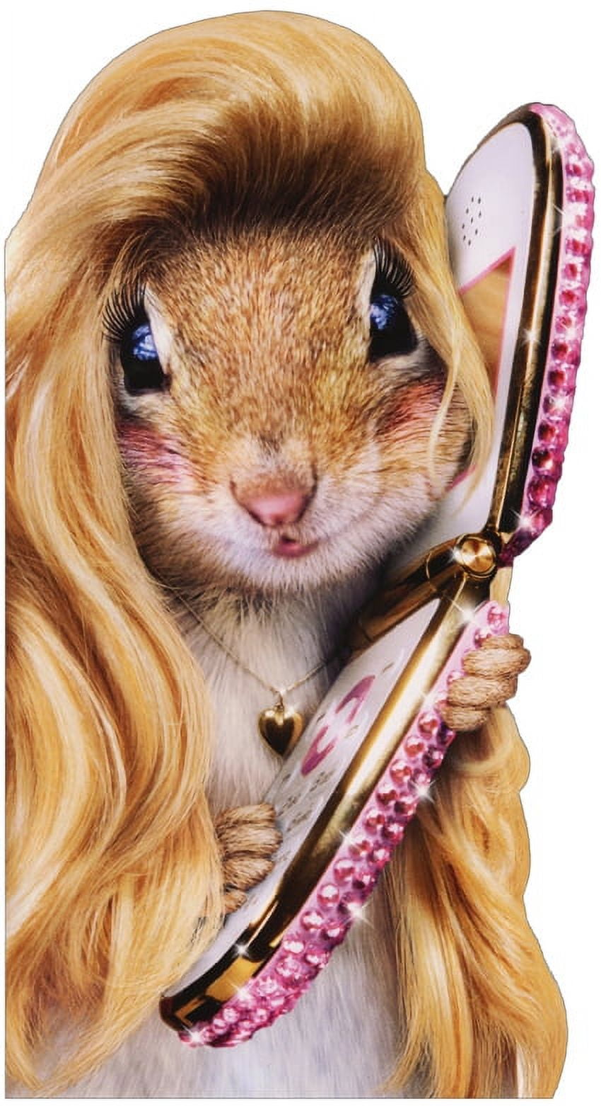 Avanti Press Chipmunk On Flip Phone Oversized Funny Feminine Birthday ...