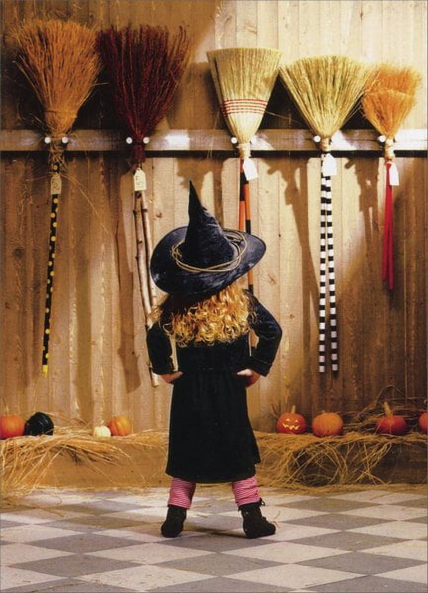 Avanti Press Funny Halloween Card, Little Witch Choosing Broom ...