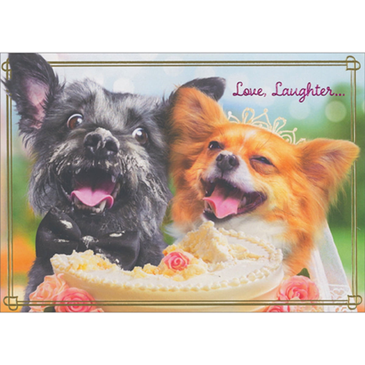 Avanti Press Love, Laughter: Dogs with Bow Tie and Gown Eating Cake ...