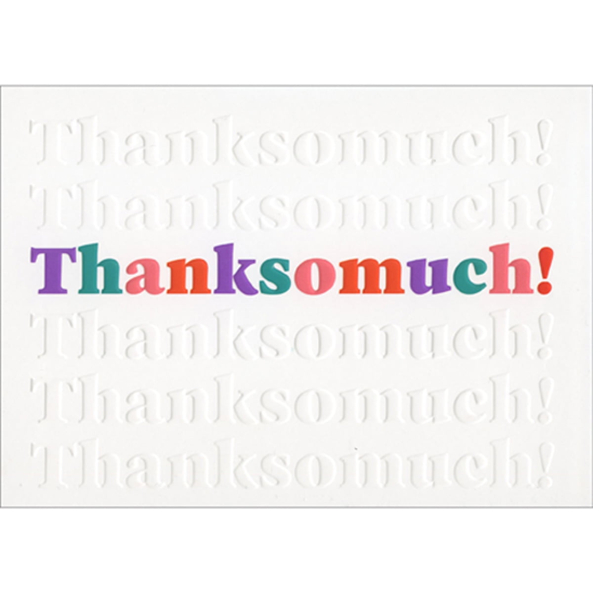 Avanti Press Thank So Much Colorful Lettering and Repeated Embossed ...
