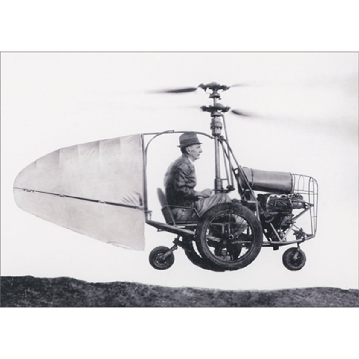 Avanti Press The Man in the Flying Car Vintage Black and White ...