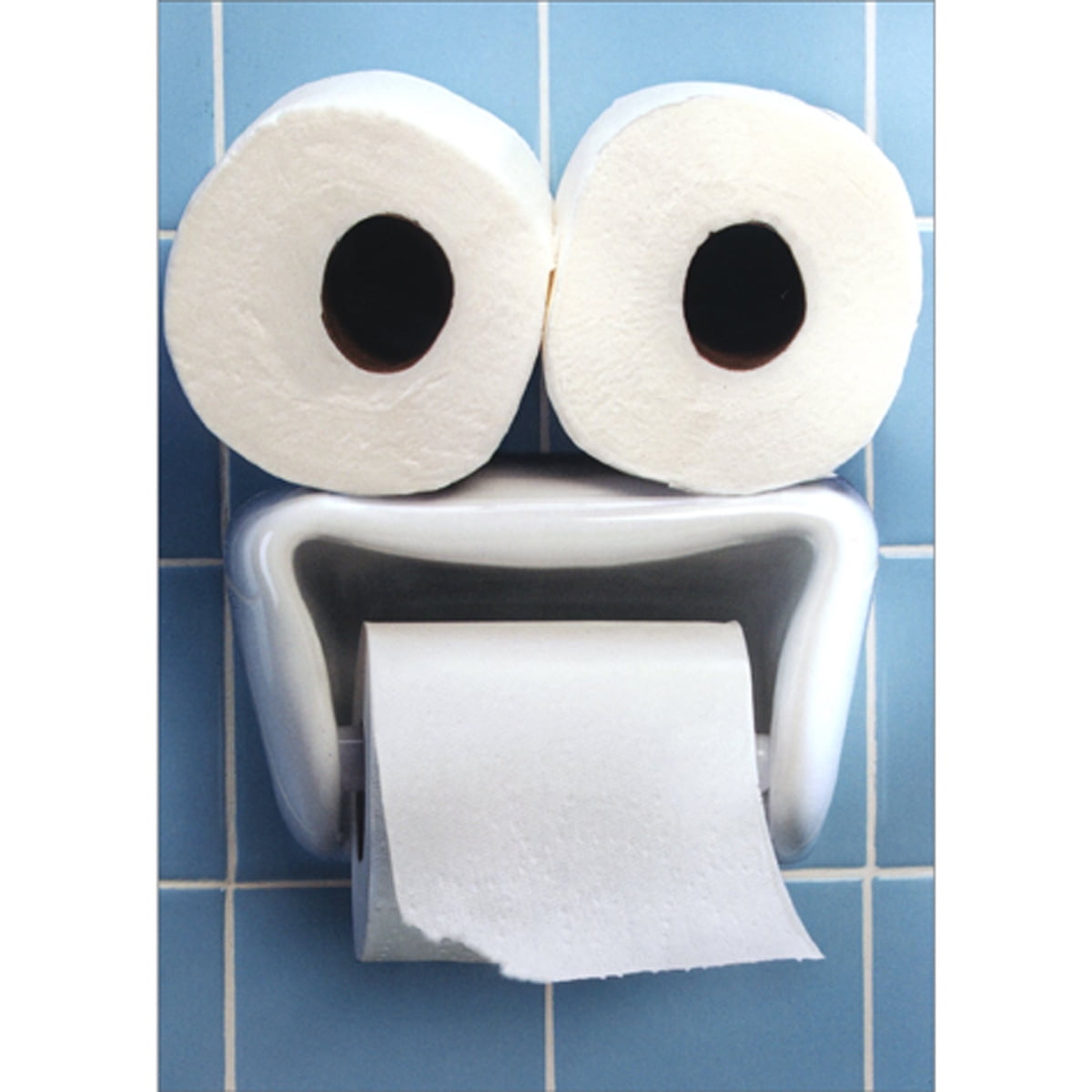 Avanti Press Toilet Paper Face with Blue Tile Background Funny/Humorous ...