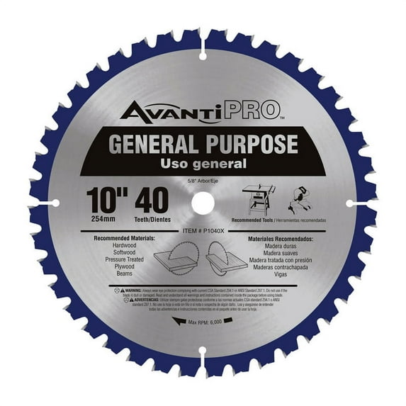 Avanti Pro 10 in. Dia. x 5/8 in. General Purpose Carbide Tipped ...